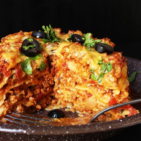 Chili Stacks - A Quick & Easy Stacked Tortilla Casserole