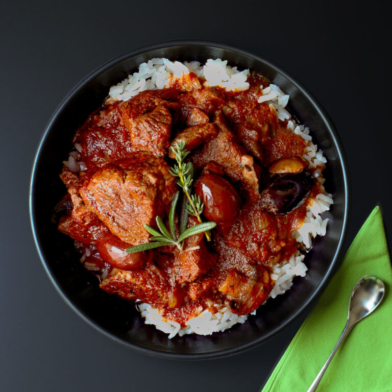 Mushroom Beef Stew with Kalamata Olives - Good Cheap Eats