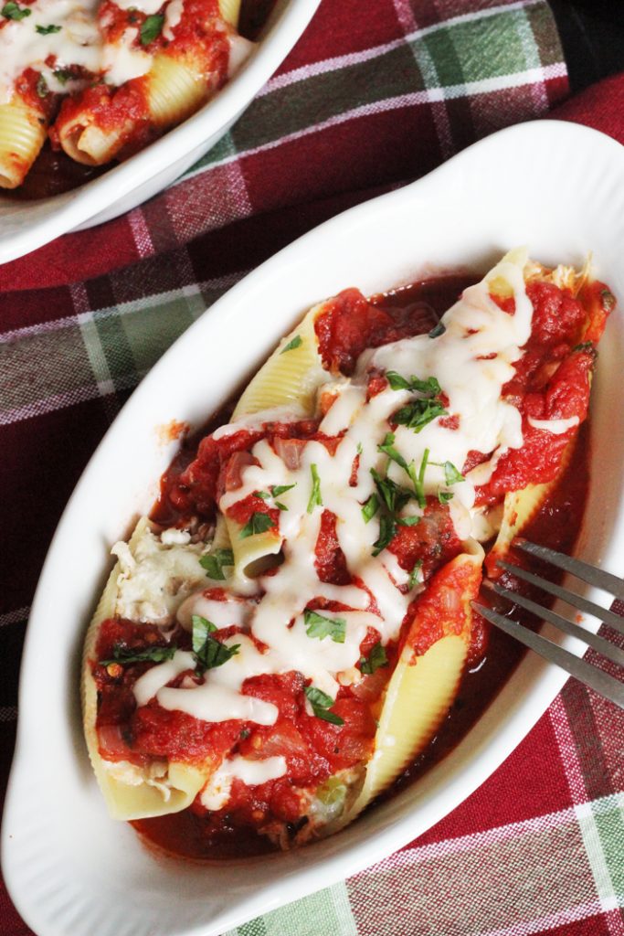 Creamy Chicken Stuffed Shells - Good Cheap Eats