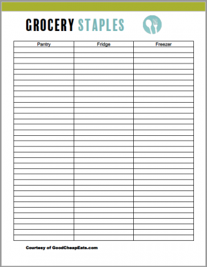 How to Create Your Own Grocery Staples Checklist - Good Cheap Eats