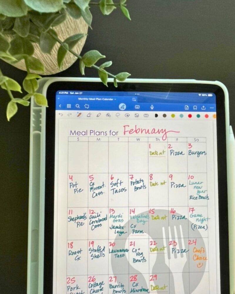 Save Money with a Monthly Meal Plan (Printable Template) - Good Cheap Eats